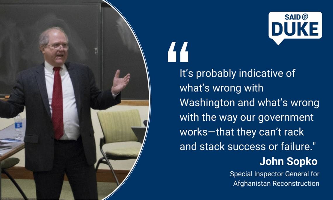 Said@Duke: John Sopko on Tracking Corruption | Duke Today