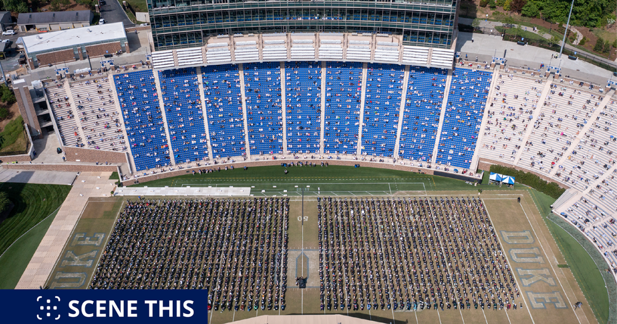Scene This: A Bird's-Eye View of Commencement in Wallace Wade | Duke Today