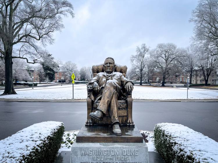 The first snow of 2021 at Duke | Duke Today