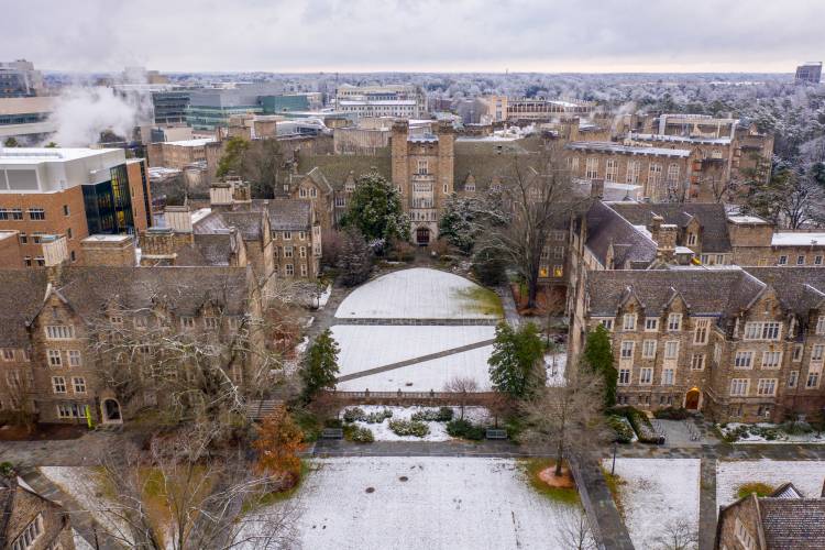 The first snow of 2021 at Duke | Duke Today